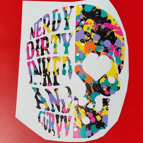 Other | Paint Splattered Skull With Heart Eye Nerdy Dirty Inked And ...